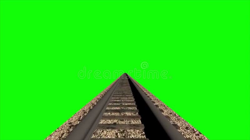 Train Tracks 3D Animation Green Screen Stock Footage - Video of ...