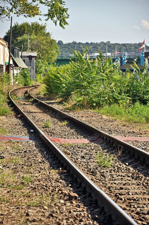 Train tracks stock image. Image of perspective, leads - 45881455