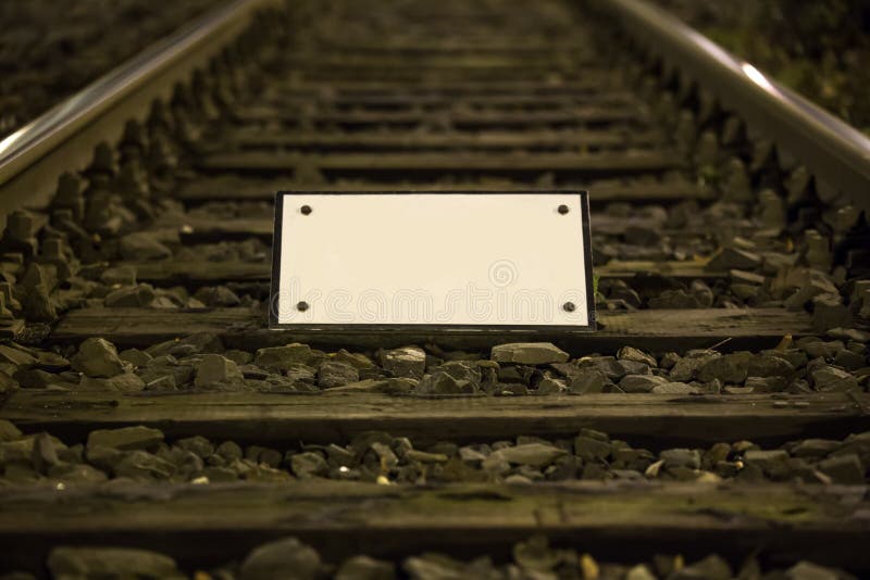 Train tracks empty sign stock image. Image of iron, grey - 50637741
