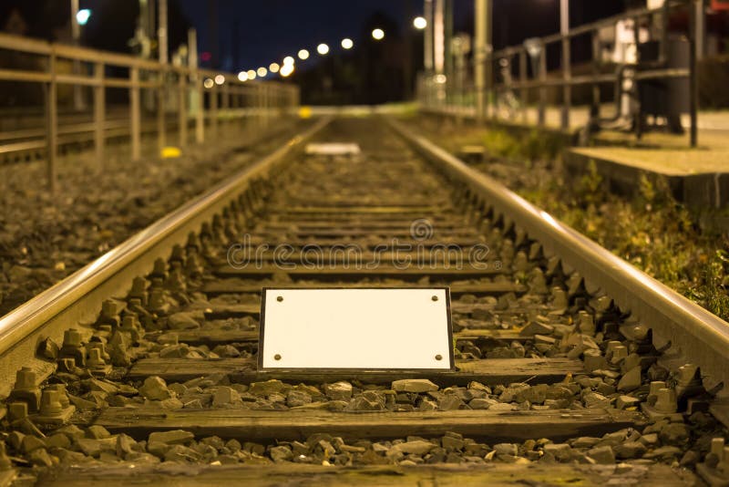 Train tracks empty sign stock image. Image of metal, plan - 50637797