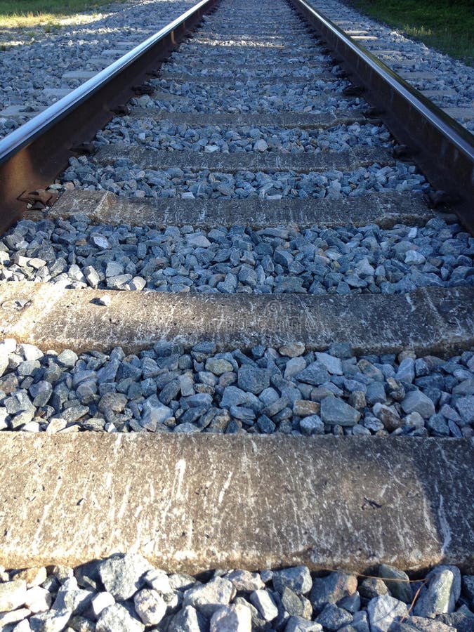 Train Tracks with Gravel. stock image. Image of tracks - 75013343
