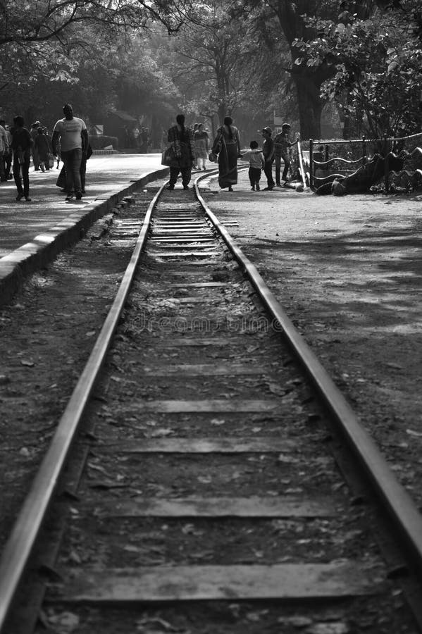 Train Tracks Isolated Black and White Editorial Image - Image of ...