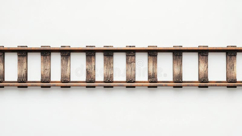 Train Tracks Isolated on White Background Creative Mockup for Rail ...