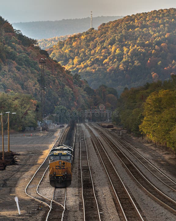Train Tracks in Keyser, West Virginia with Engine Stock Image - Image ...