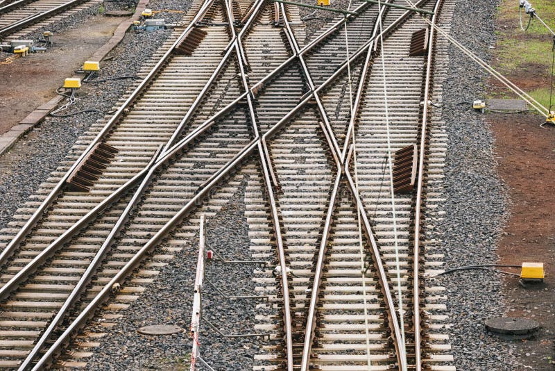 Train Tracks with Many Options for Ways Forward with Multiple Switch ...