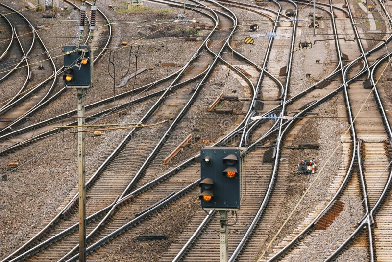 Train Tracks with Many Options for Ways Forward with Multiple Switch ...
