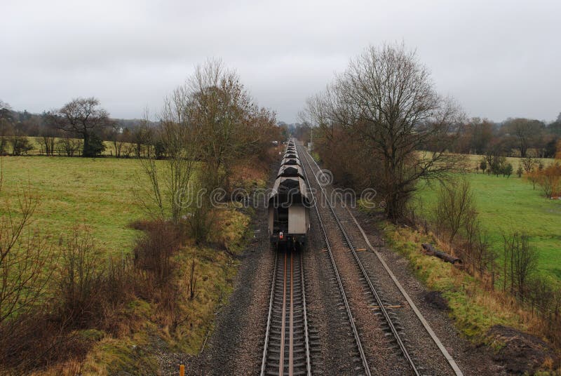 Train and Tracks Moving into Distance Stock Image - Image of coal ...