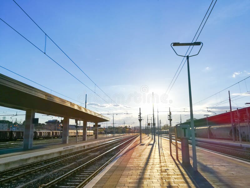 Train Tracks Perspective View Stock Photo - Image of speed, parallel ...