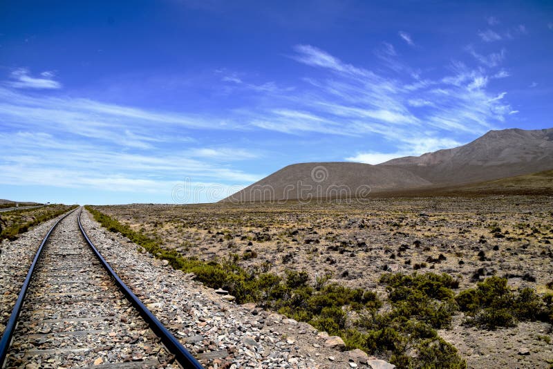 Train Tracks through Peruvian Highlands Stock Image - Image of mountain ...