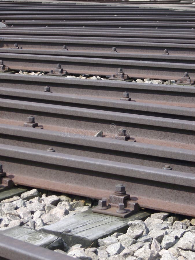 Train tracks in rail yard stock photo. Image of freight - 313310