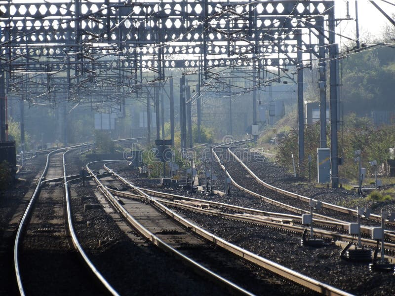 Overhead Line Of Railway Tracks Stock Image - Image of installations ...