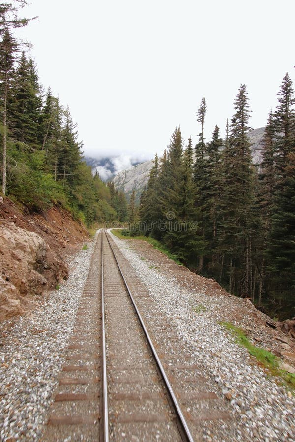 Train Tracks Running through a Mountain Range Stock Image - Image of ...