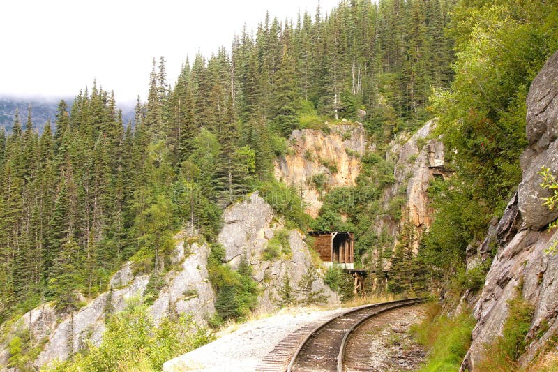 Train Tracks Running through a Mountain Range Stock Image - Image of ...