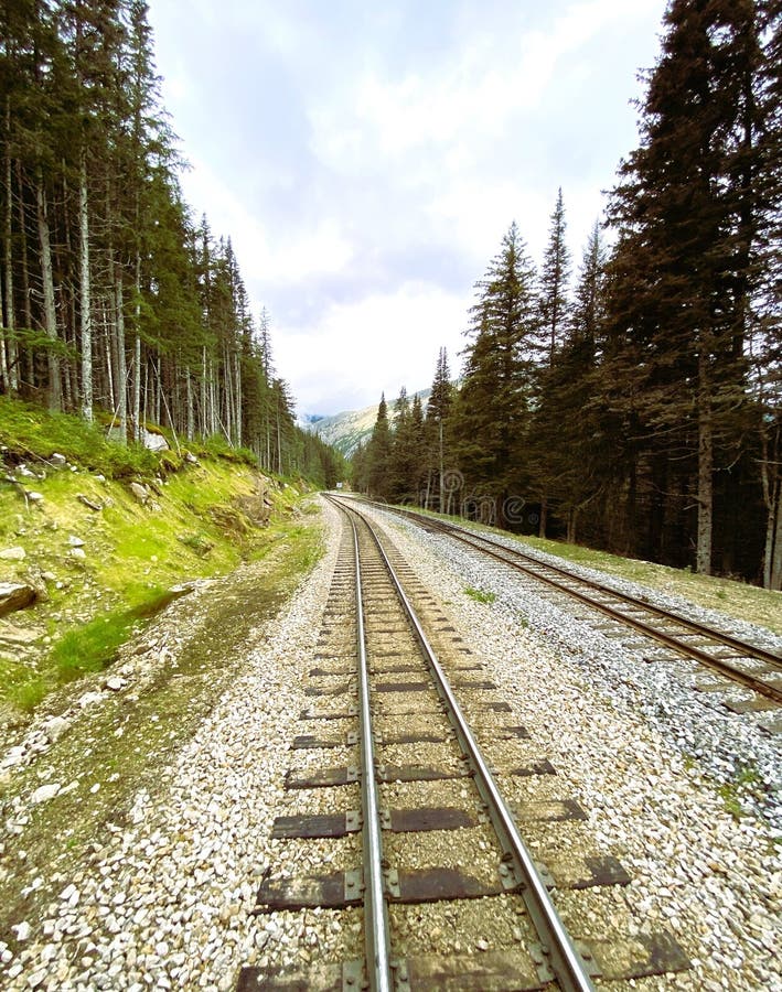 Train Tracks Running through a Mountain Range Stock Image - Image of ...