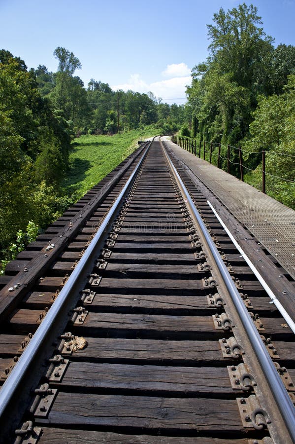 Train Tracks through Tennessee Forest Stock Image - Image of landscape ...