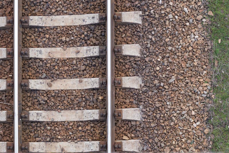 Train Tracks Texture, Railway Rails, Top View, Background. Stock Photo ...
