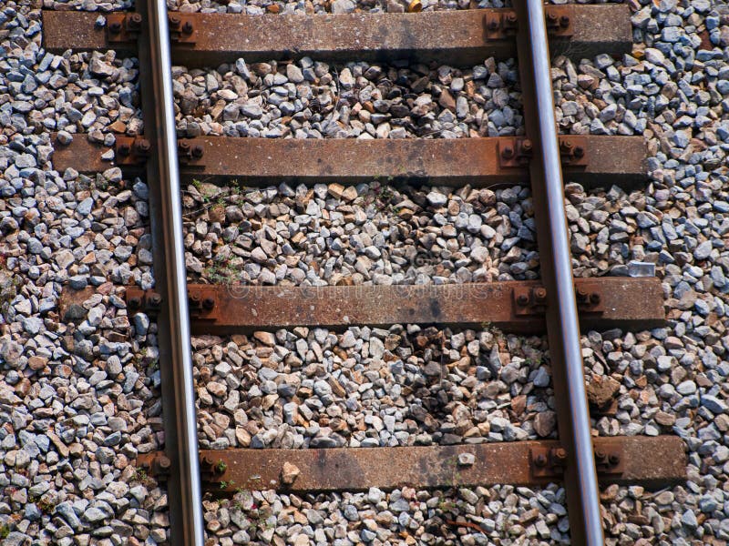 Train tracks - top view stock image. Image of closeup - 71634951