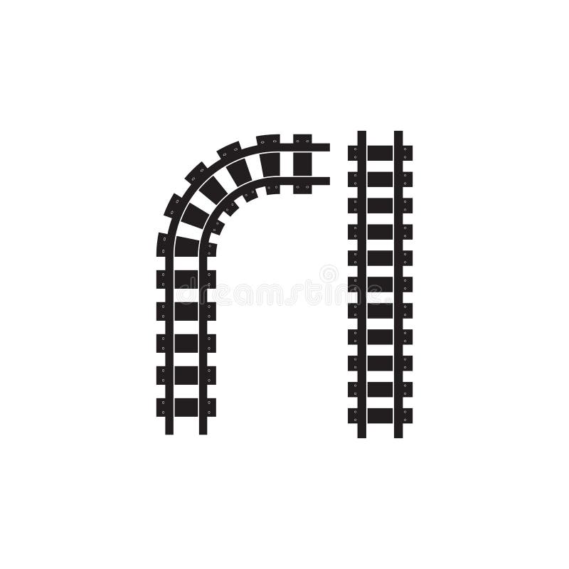 Train Tracks Vector Icon Design Template Stock Vector - Illustration of ...