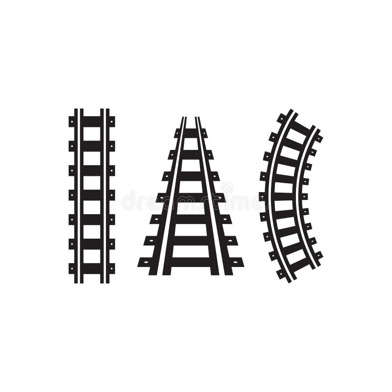 Train Tracks Vector Icon Design Template Stock Vector - Illustration of ...