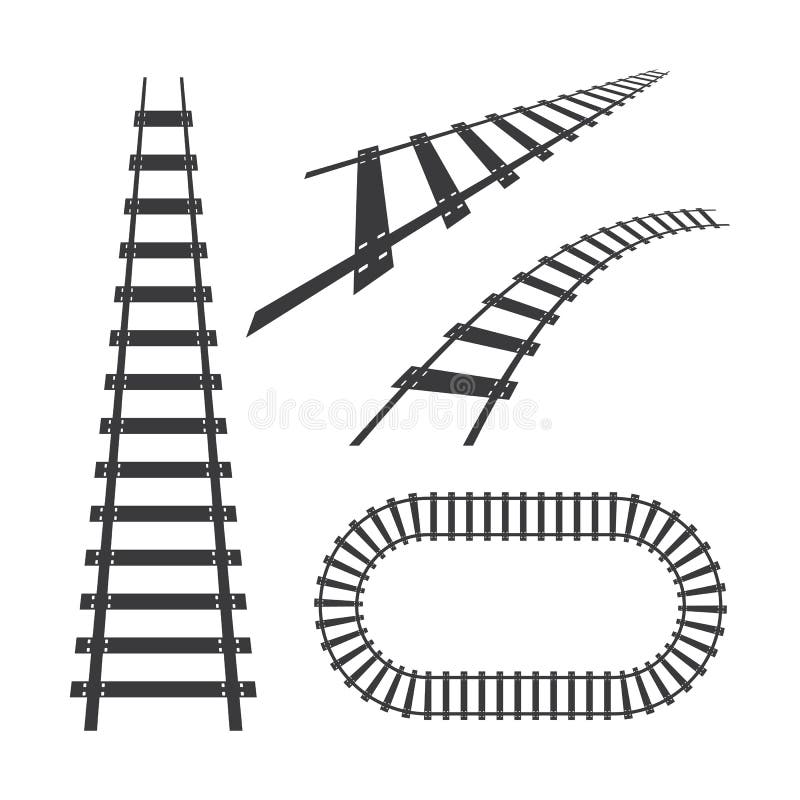 Winding Railroad Track Stock Illustrations – 129 Winding Railroad Track ...