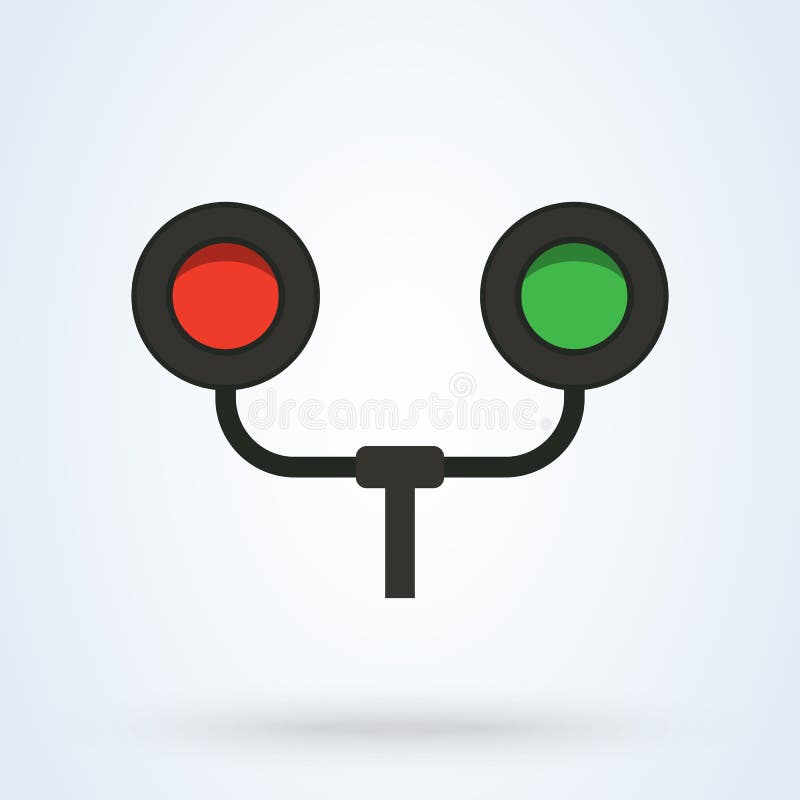 Train Traffic Light Flat. Simple Vector Modern Icon Design Illustration ...