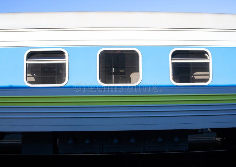 Train at the Train Station. Windows in Passenger Coach. Railway ...