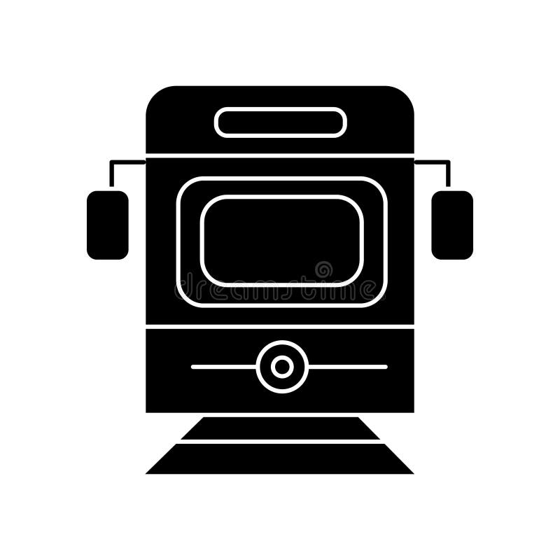 Train - Tram Front View Icon, Vector Illustration, Black Sign on ...