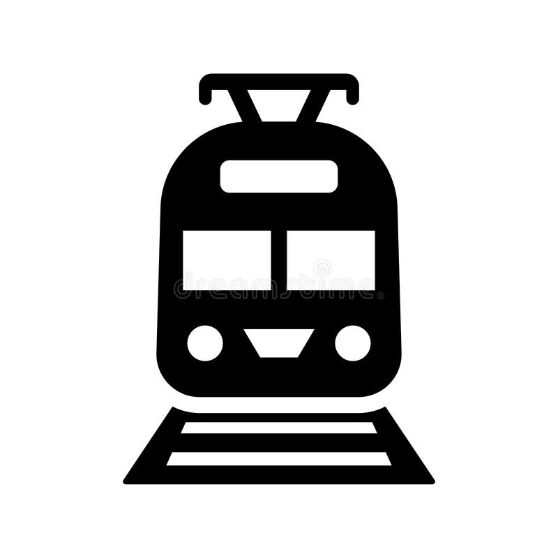 Train, Tram, Railway Icon. Black Vector Graphics Stock Illustration ...