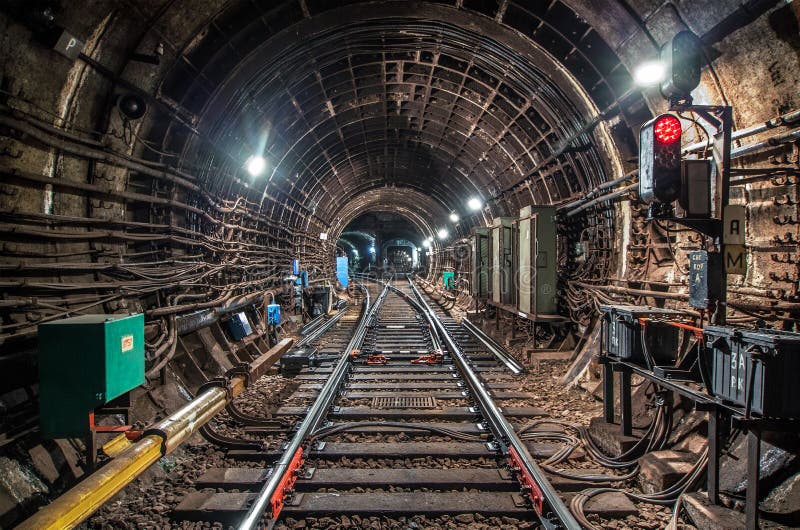Traffic Light in Tunnel Subway Stock Image - Image of transit ...