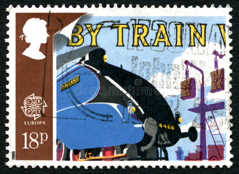By Train UK Postage Stamp editorial stock image. Image of postage ...