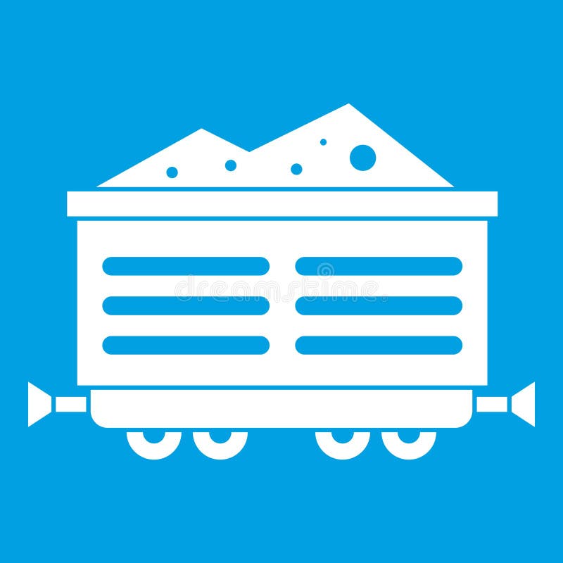 Train Waggon with Coal Icon White Stock Vector - Illustration of design ...