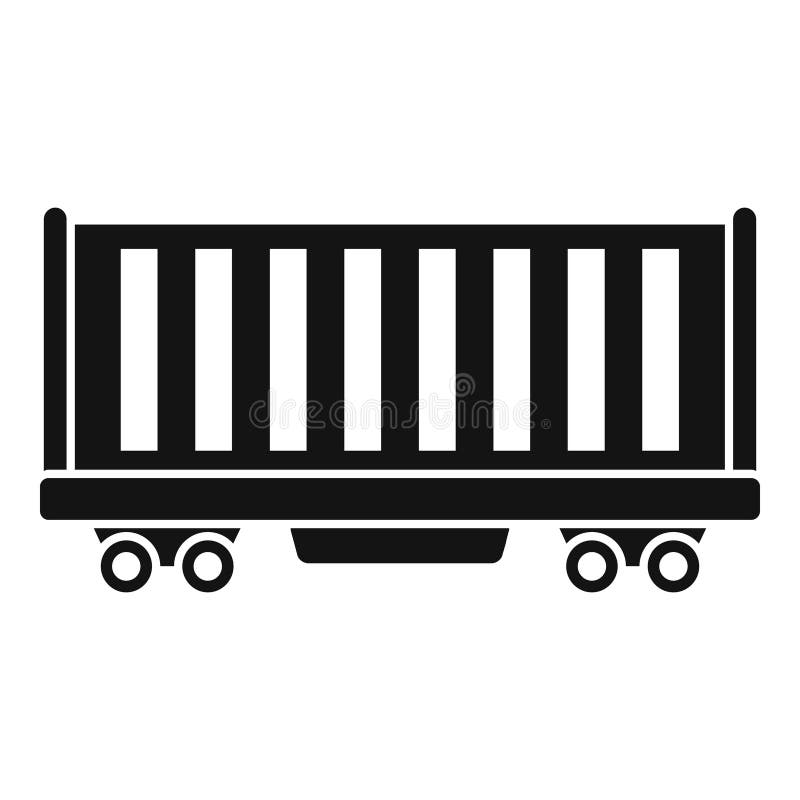 Train Wagon Carrying Cargo Container Icon Simple Style Stock ...