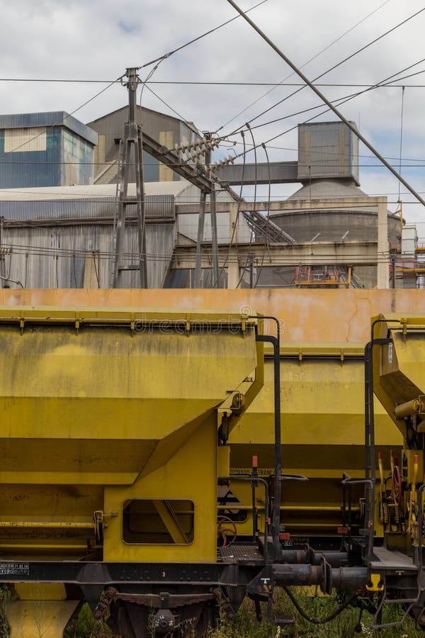Train Wagon with Industrial Building Factory Stock Image - Image of ...