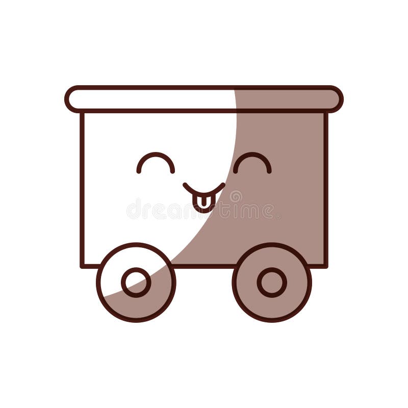 Train Wagon Toy Kawaii Character Stock Vector - Illustration of chains ...