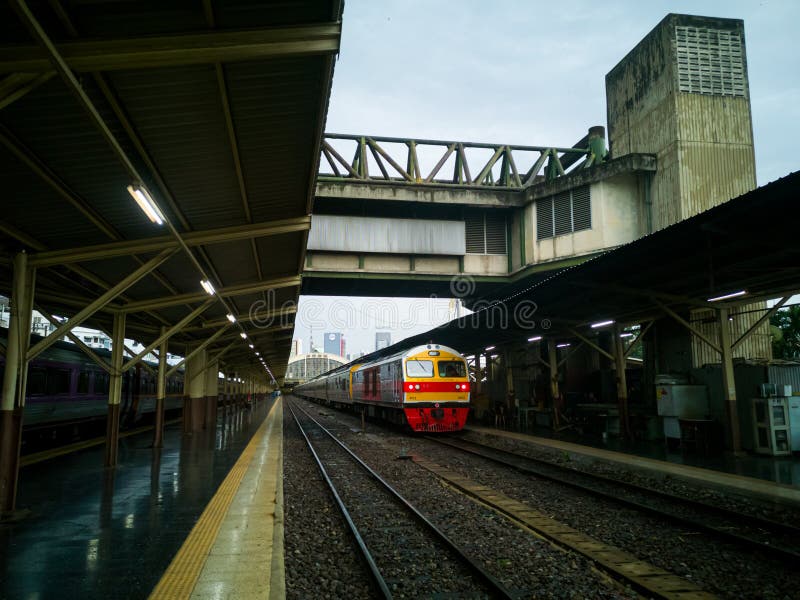 The Train Stops at the Station Stock Image - Image of passengers, train ...