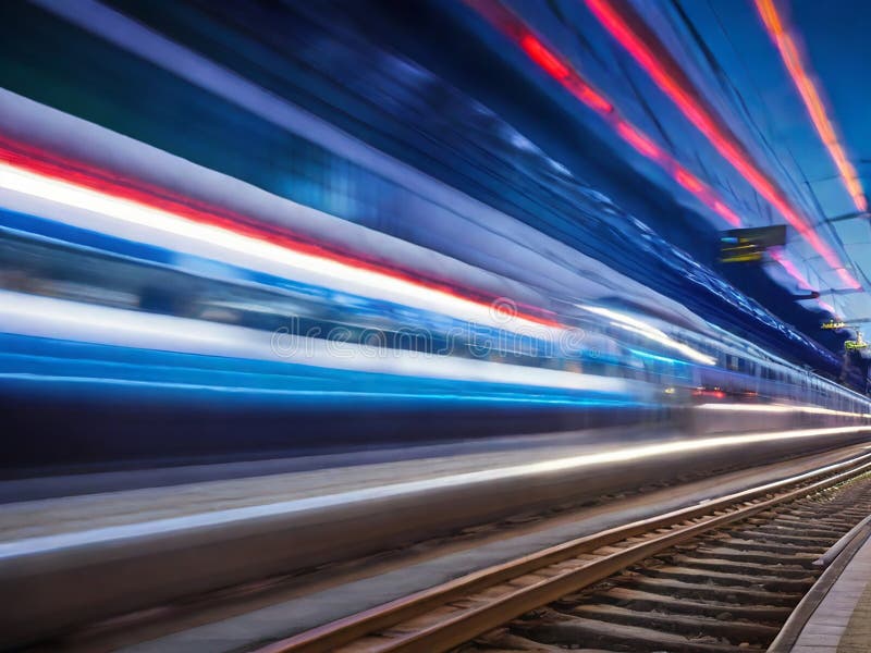 A Train Was Taken Using Long Exposure Photography Techniques Stock ...