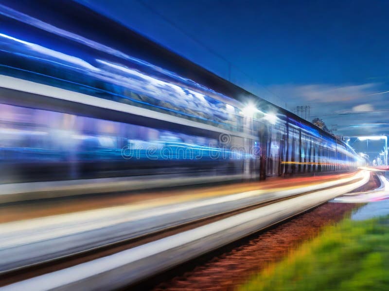 A Train Was Taken Using Long Exposure Photography Techniques Stock ...