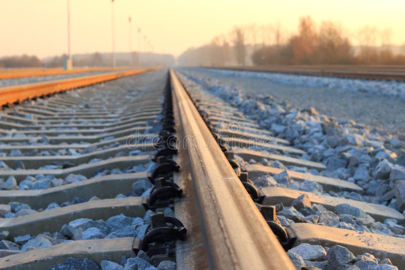 Train way. stock image. Image of stone, railway, industry - 61963943