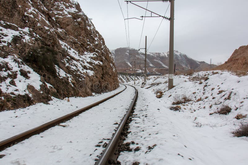 Train way and snow stock image. Image of train, sivas - 186904485