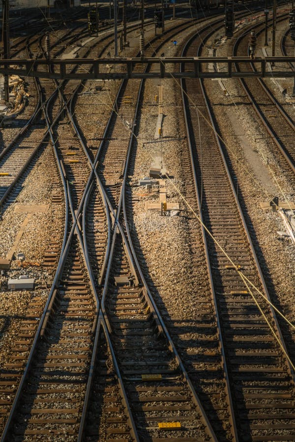 Train way town stock image. Image of sion, sundown, viewpoint - 140272151