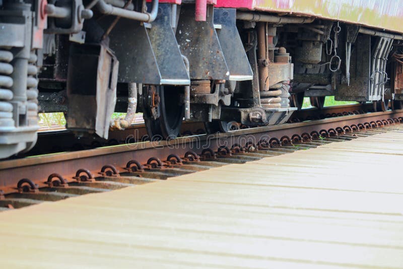 Train Wheel Close Up on Railway Track at Station Stock Photo - Image of ...