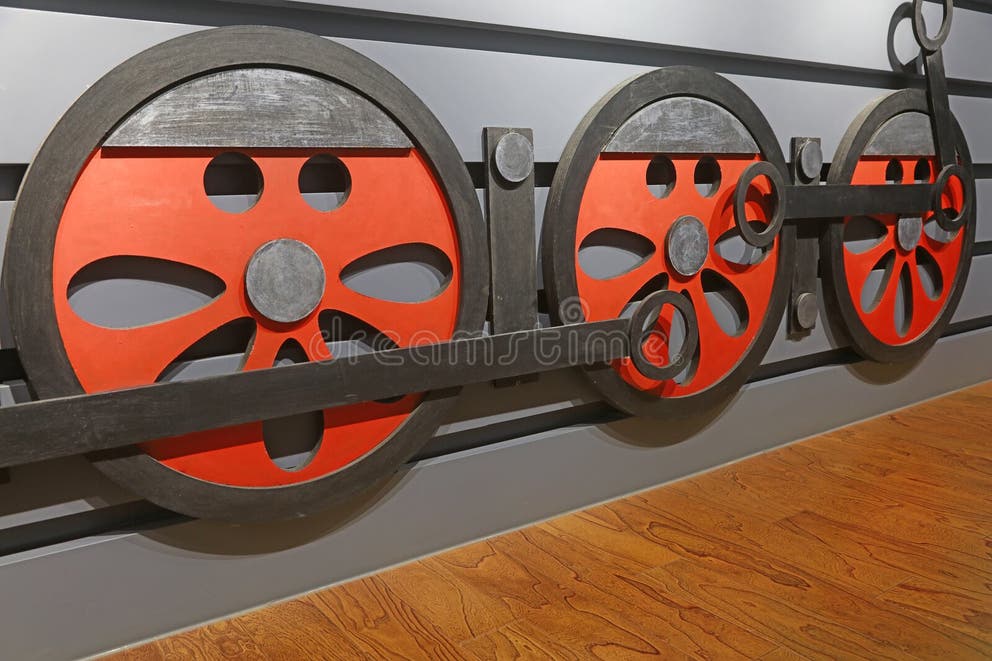 Train wheel sculpture stock photo. Image of train, outlines - 369392182