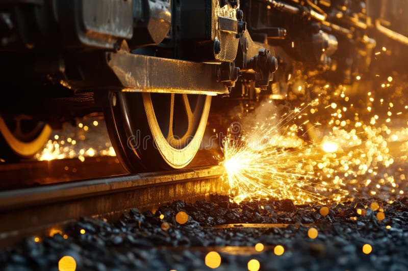 Train Wheel Sparking Dynamically Railway Track Stock Photos - Free ...