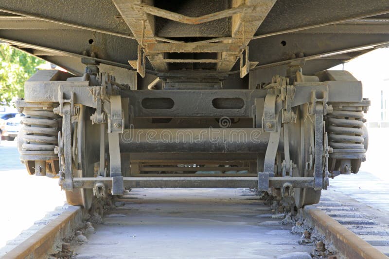 Train wheel spring stock image. Image of buffer, tracks - 216396683