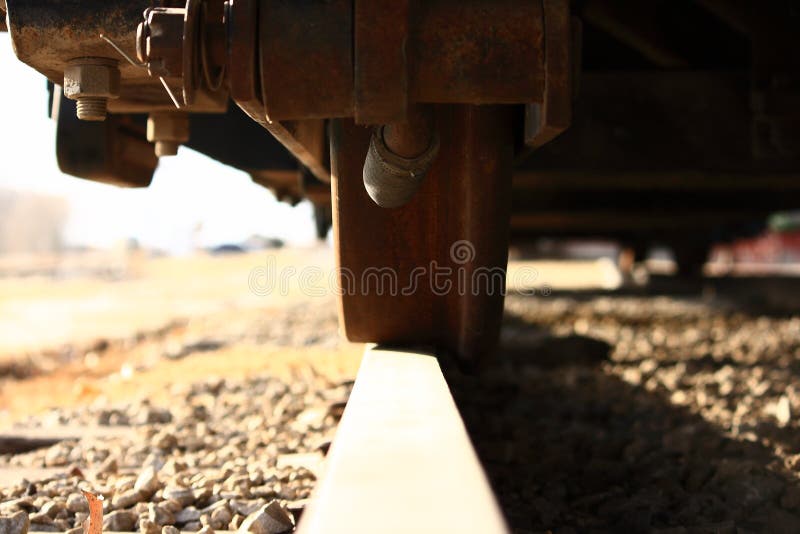 Train Wheel on Track Close Up Stock Image - Image of parts, cargo: 17594711