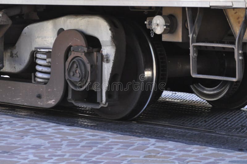 Train Wheel on Track with Strong Support Stock Image - Image of ...