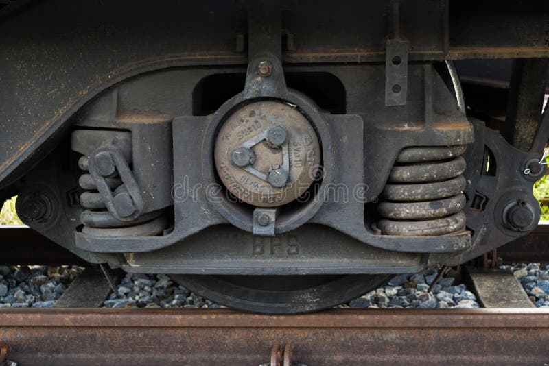 Train Wheel Track with Suspension and Break System Stock Image - Image ...