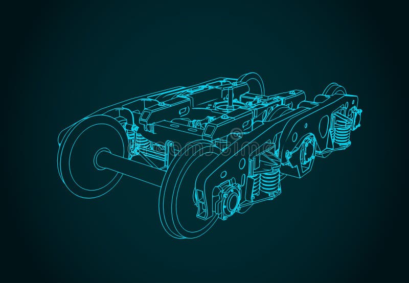 Train Wheelbase Isometric Blueprints Stock Vector - Illustration of ...