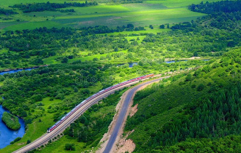 Train in the wild stock image. Image of rivers, highways - 19665037