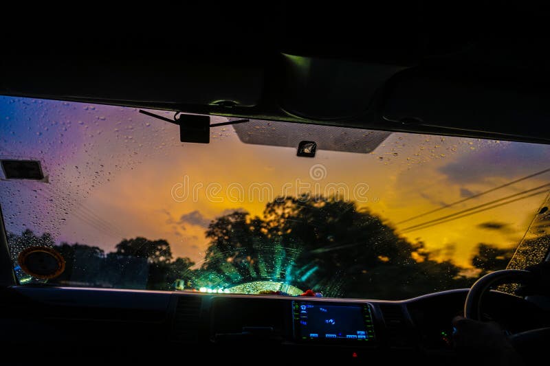 From the Train Window at Dusk Stock Image - Image of sunset, movement ...